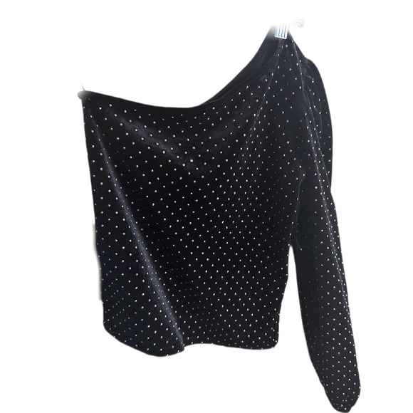 Zara | Tops | Zara Asymetrical Off Shoulder Bedazzled Top | Poshmark